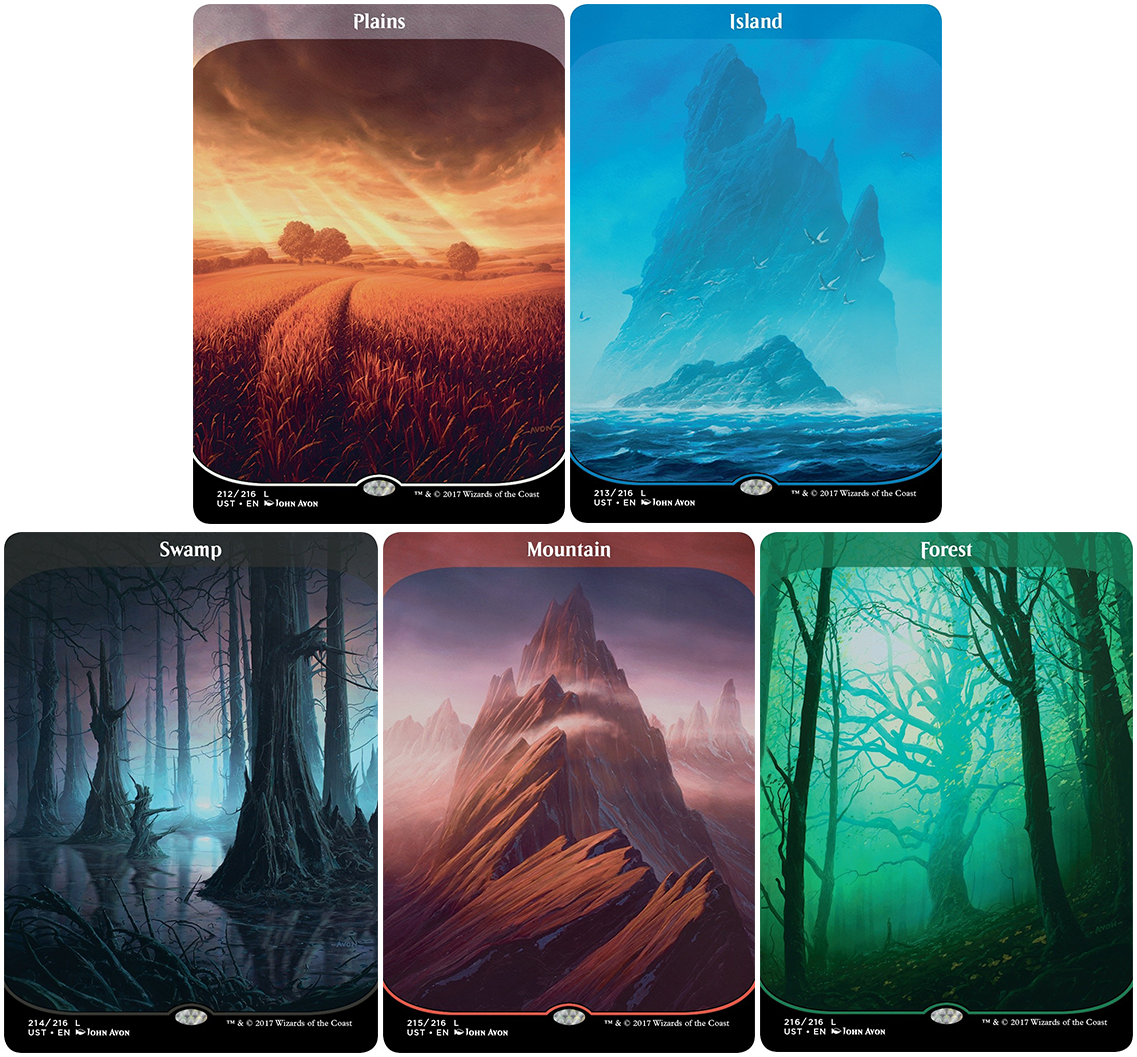 Unstable's Borderless, Full-Art Lands Unstable's Borderless, Full-Art Lands
